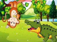 Monkey and Crocodile Story - Jataka Tales Moral Short Stories for Kids